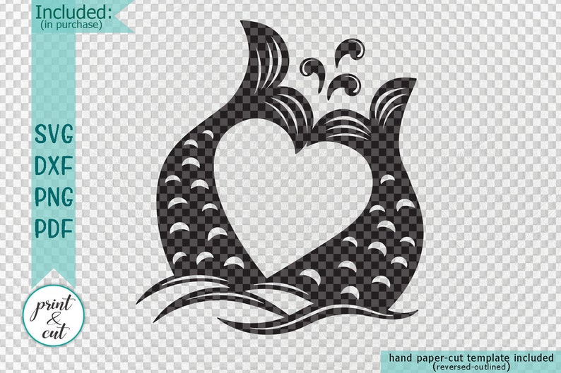 Buy Mermaid Tails Heart Svg Mermaid Tail Svg Fish Tail Svg Online in ...