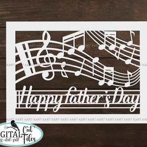 Fathers Day Music Card Svg Cricut, Card Svg, Music Notes Card Svg ...
