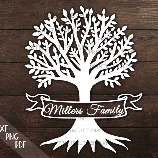 Family Tree Ribbon Svg - Etsy