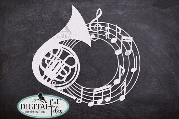 French Horn Monogram Svg French Horn Cut File Svg French | Etsy
