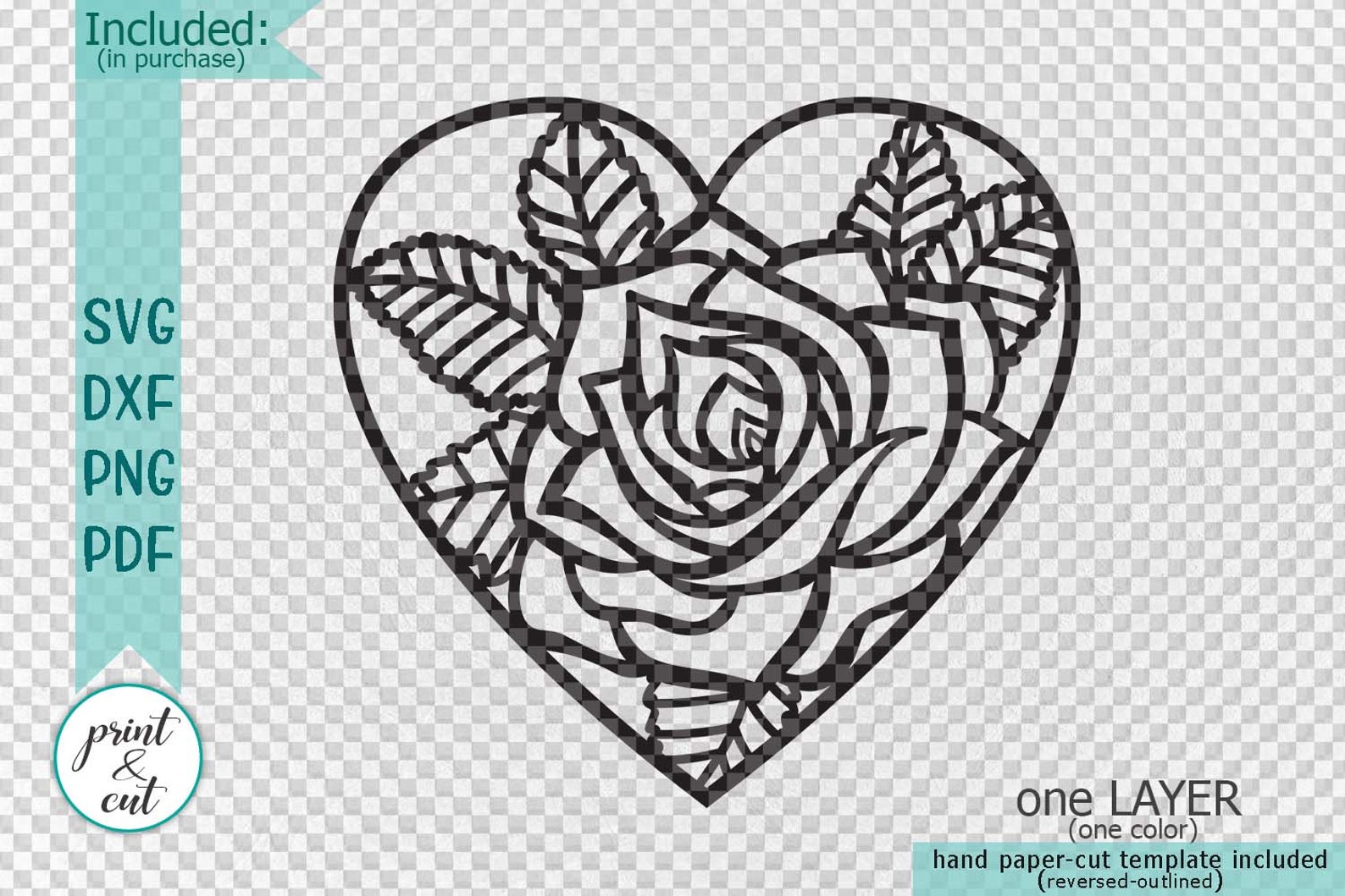 Valentines Day Floral Heart Svg Rose Heart Svg Paper Cut Out - Etsy