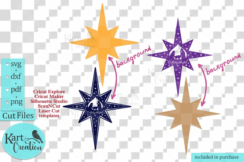 Nativity Christmas Star Svg Laser Cut Template Glowforge - Etsy