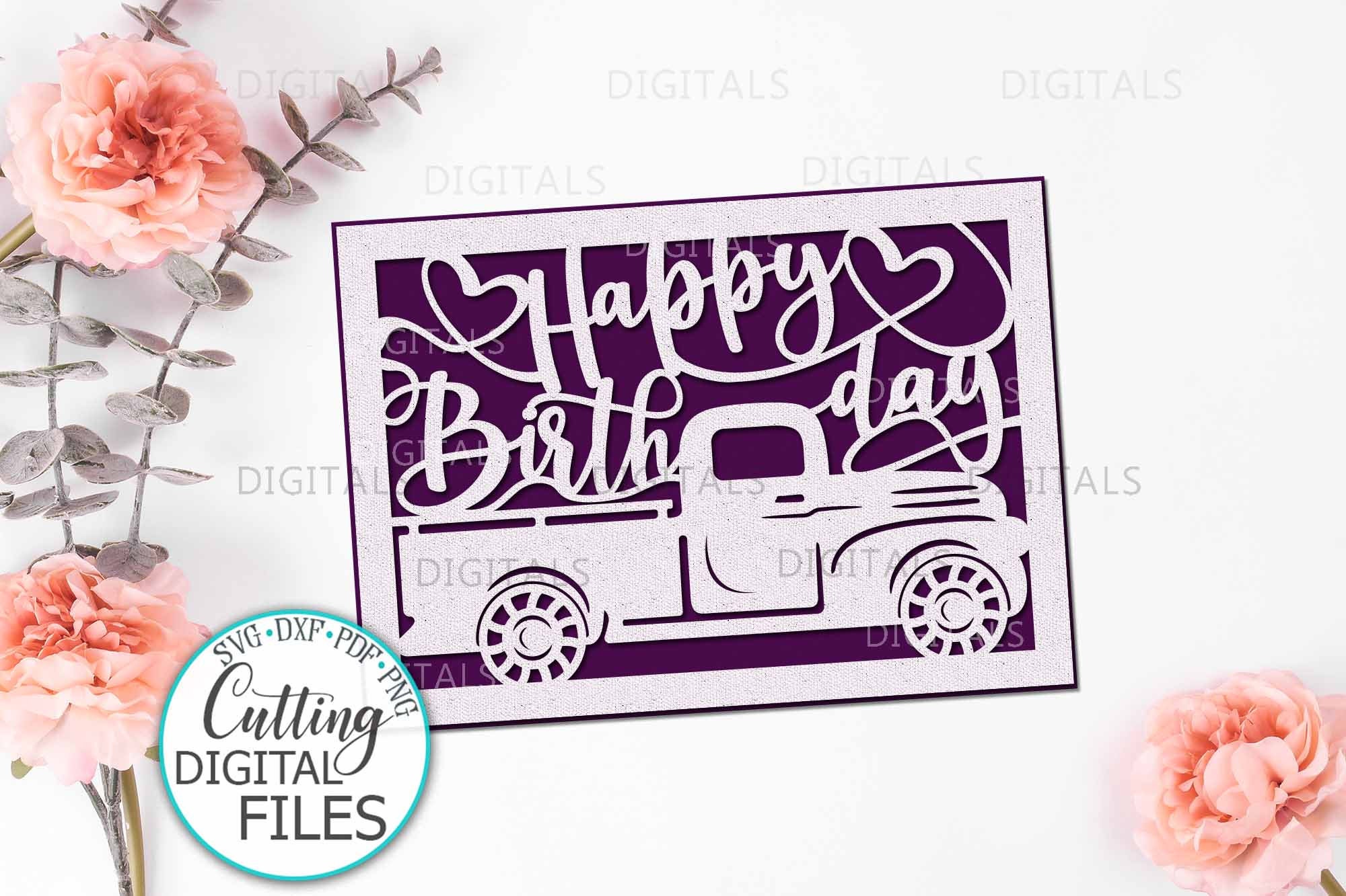Happy Birthday Cricut Card Svg Cricut Joy Card Svg Papercut Etsy