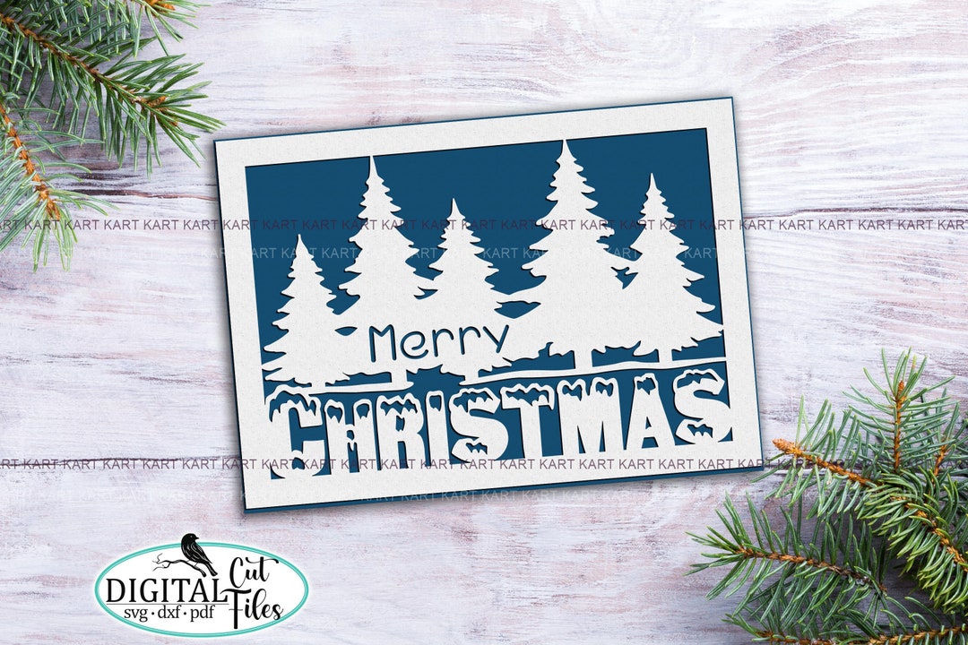 Merry Christmas Tree Card Svg, Cricut Card Svg, Winter Card Svg ...