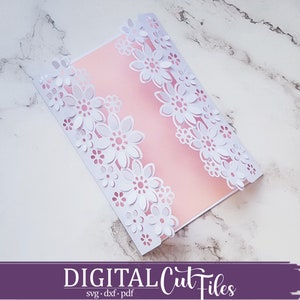 Floral Gate Fold Svg Wedding Invitation Svg, Cricut, Laser Cut Template ...