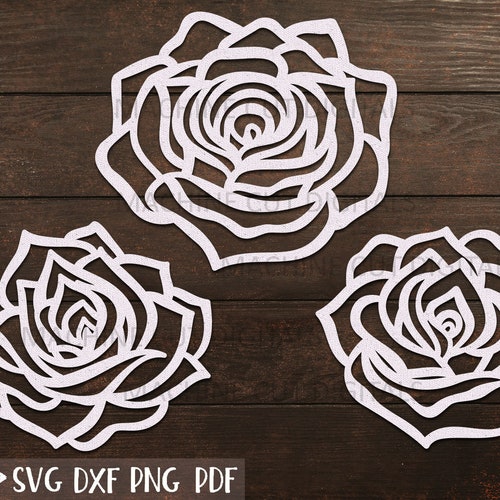 Roses Bundle SVG Cut File Flowers Template SVG Set - Etsy