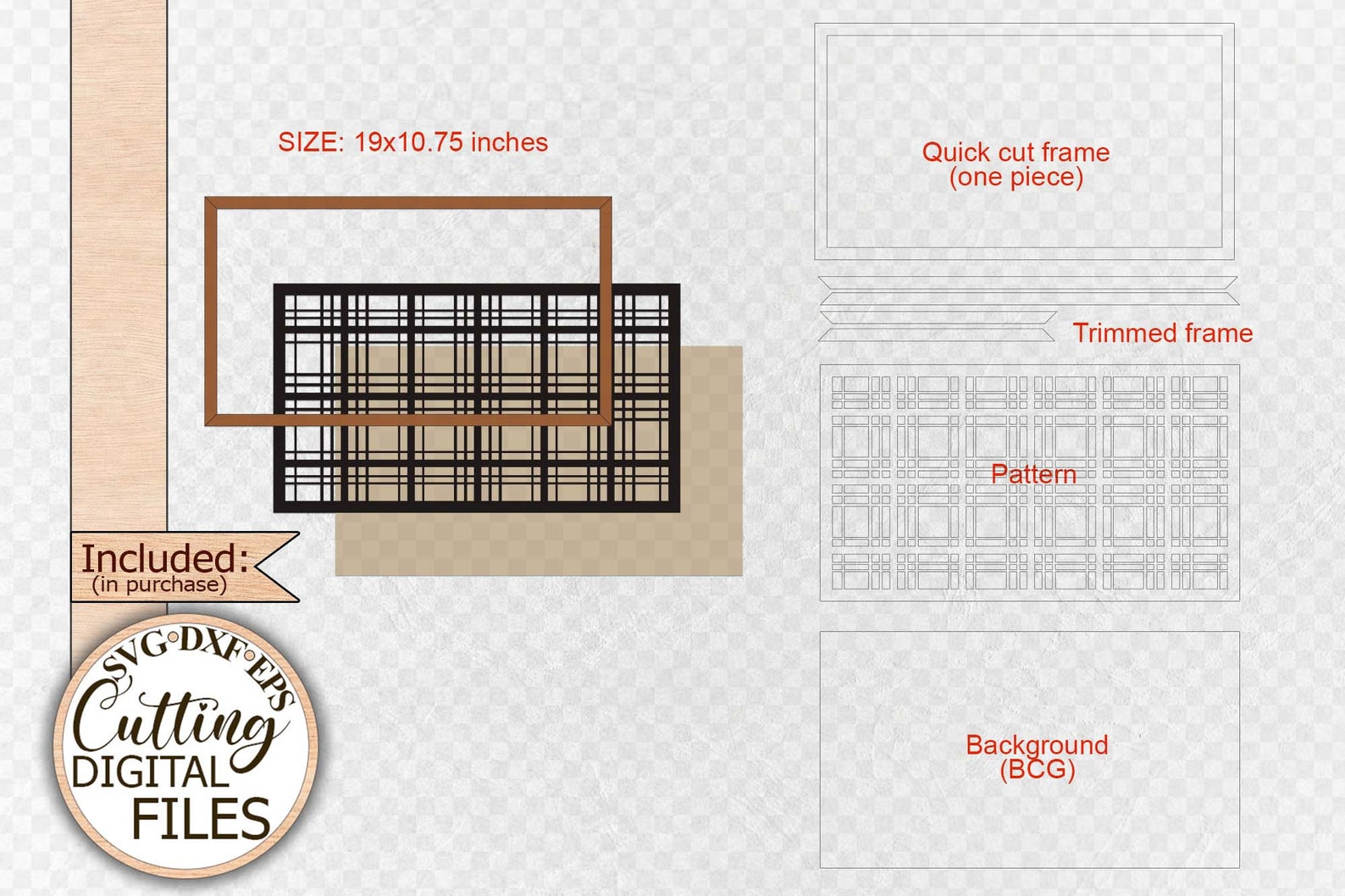 Plaid Frame Bundle Svg Laser Cut File for Glowforge Frames - Etsy