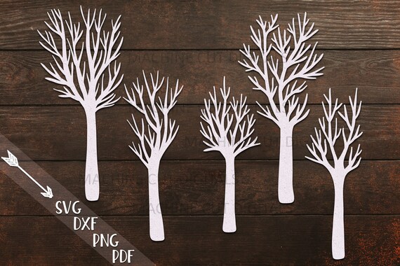 Winter Trees Svg Birch Tree Svg Papercut Svg Laser Cut | Etsy