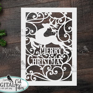 Deer Christmas Card Svg, Cricut Joy Maker Explore Air Card, Prefolded ...