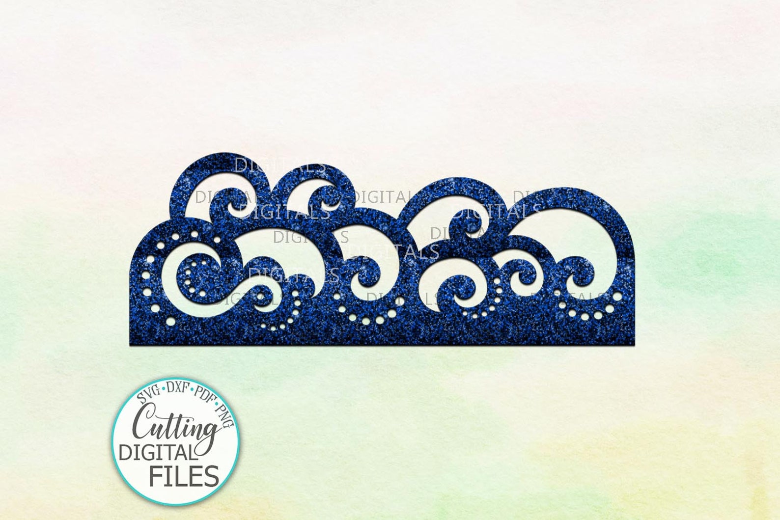 Waves Border Svg Waves Paper Cut Template Waves Stencil Svg - Etsy
