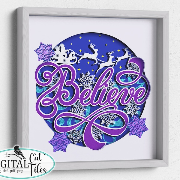 Christmas Shadow Box Svg - Etsy