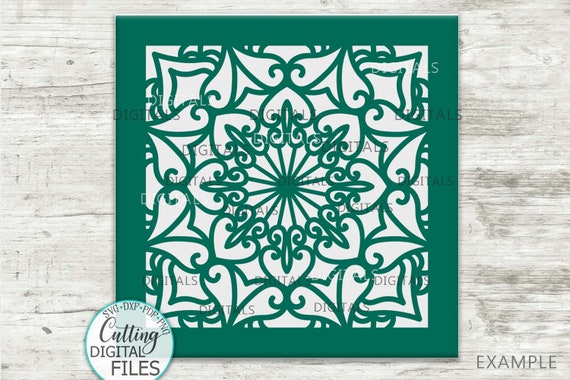 Square mandala sign svg laser cut file for glowforge cricut | Etsy