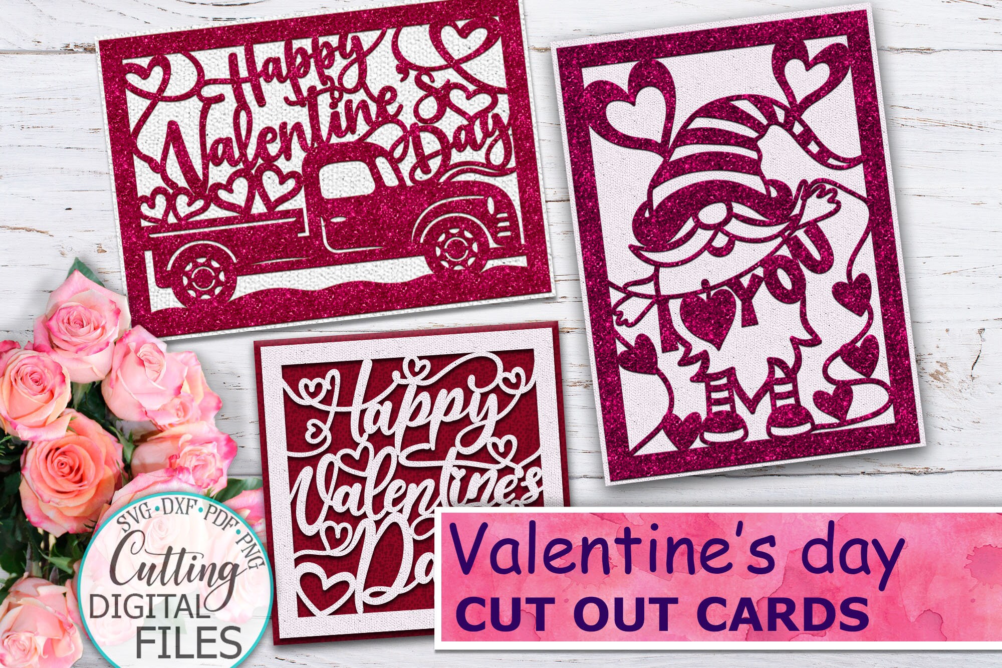Valentines Card Svg Bundle Happy Valentine's Day Card - Etsy Canada