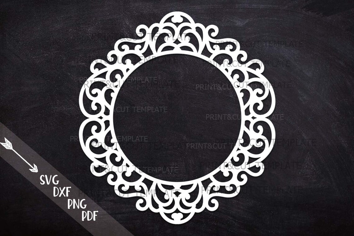 Swirly Monogram Svg File Circle Frame Svg Cricut Template - Etsy