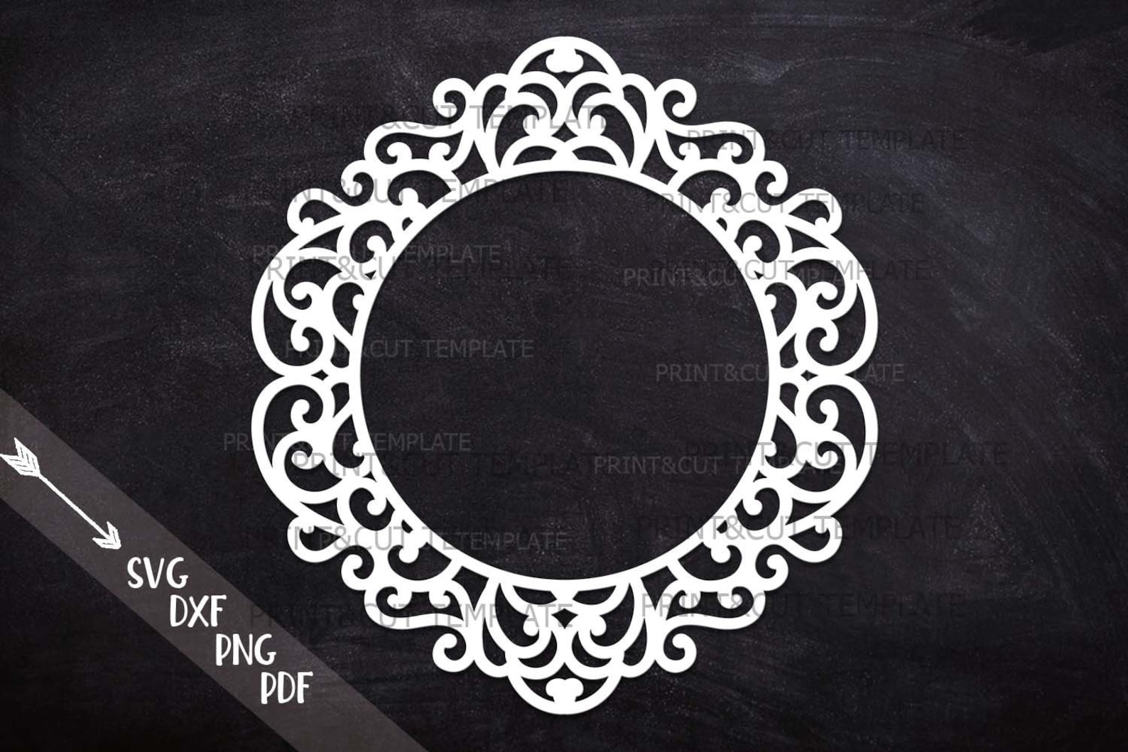 Swirly Monogram Svg File Circle Frame Svg Cricut Template - Etsy