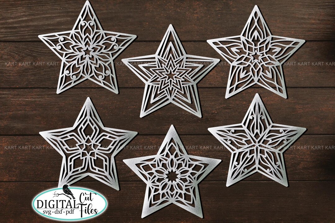 Christmas Star Svg Bundle, Stern Svg, Laser Cut Template, for Cricut ...