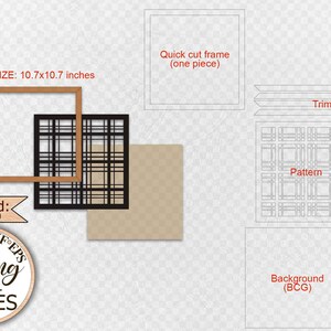 Plaid Frame Bundle Svg Laser Cut File for Glowforge, Frames Laser Cut ...