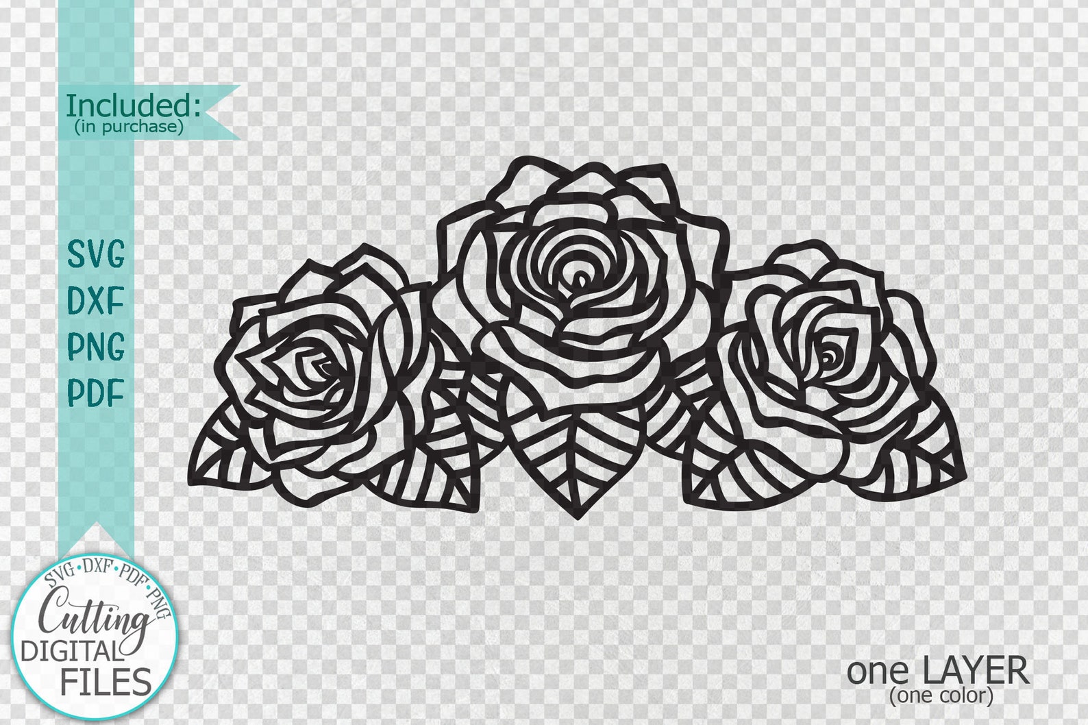 Roses With Leaves Border Svg Laser Cut File Template for | Etsy