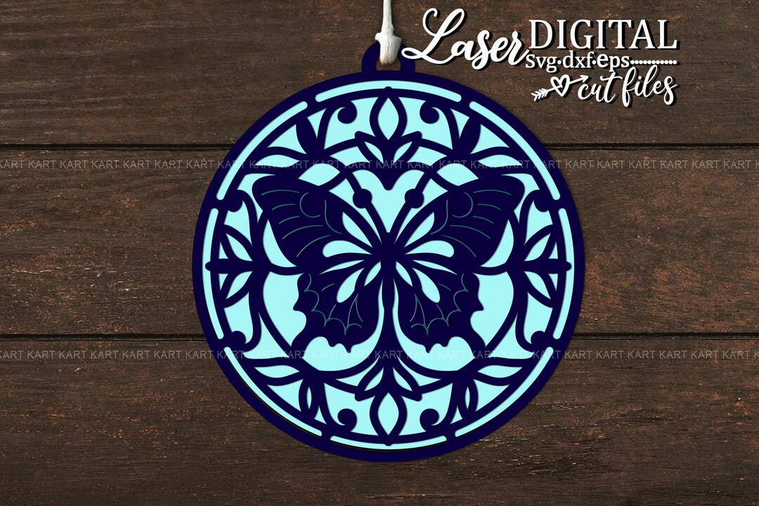 Butterfly Ornament SVG Suncatcher Svg Laser Cut File DXF SVG Cut Out ...