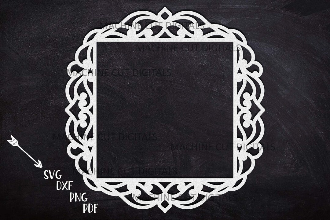Swirly Frame Svg Square Frame Svg Laser Cut Template Paper - Etsy