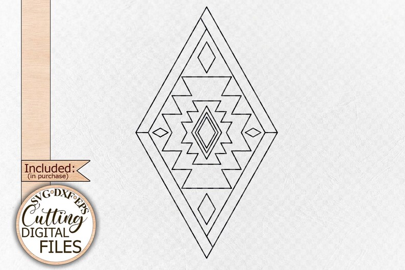 Aztec Design Diamond Frame Svg Laser Cut File for Glowforge - Etsy