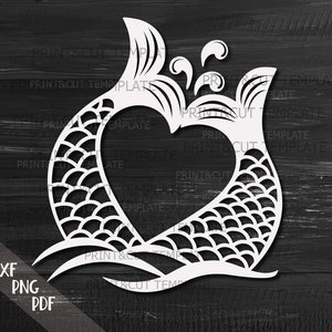 Mermaid Tails Heart Svg, Mermaid Tail Svg, Fish Tail Svg, Mermaid ...