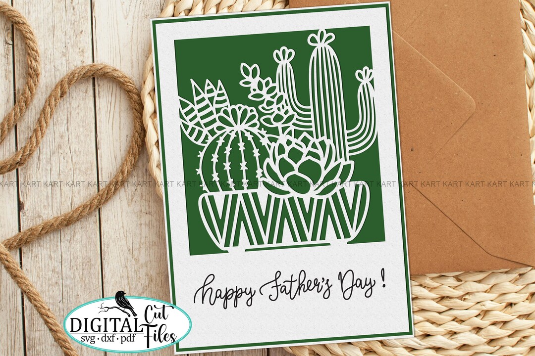 Fathers Day Card Svg, Cricut Cards, Suculents Card Svg, Cut Out Card ...