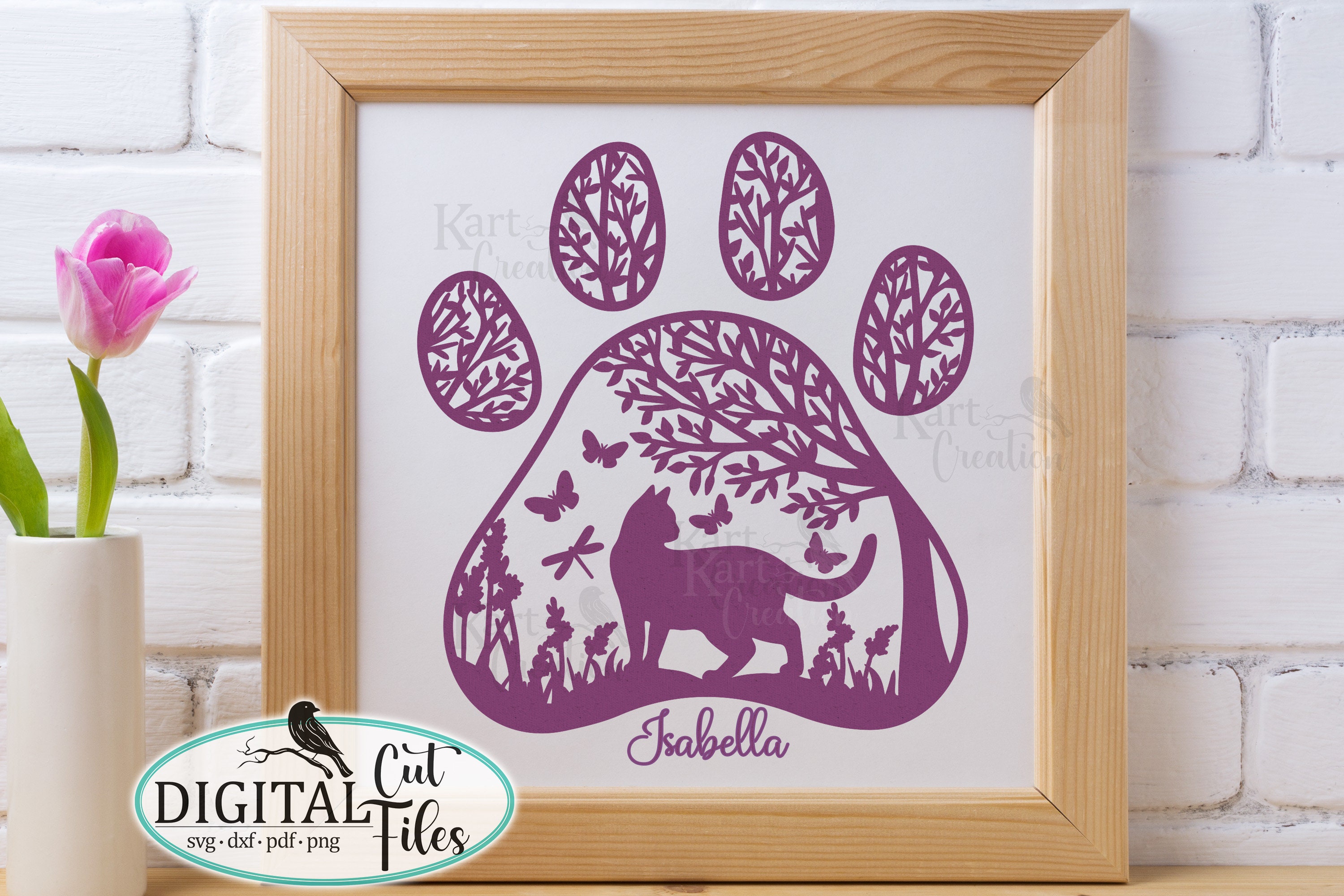 Cat Svg Cut File Cat Papercut Svg Cat Paw Svg Cat Sign Svg | Etsy