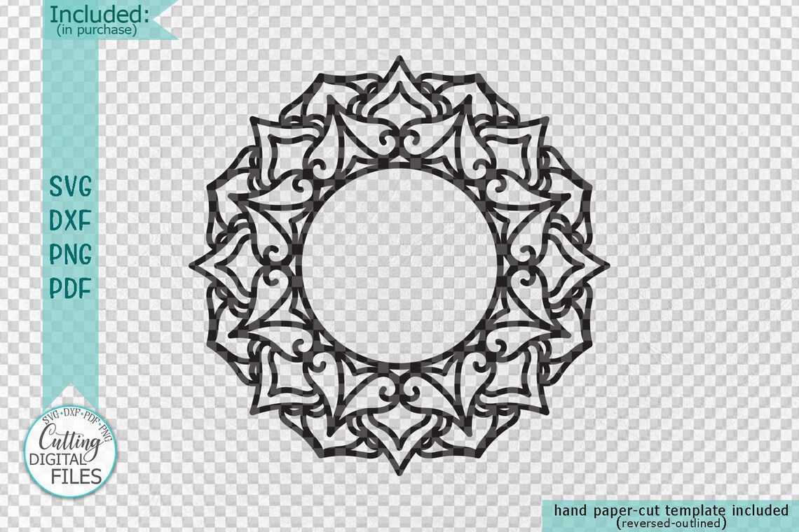 Mandala Monogram Svg Mandala Frame Svg Flower Mandala Cut - Etsy