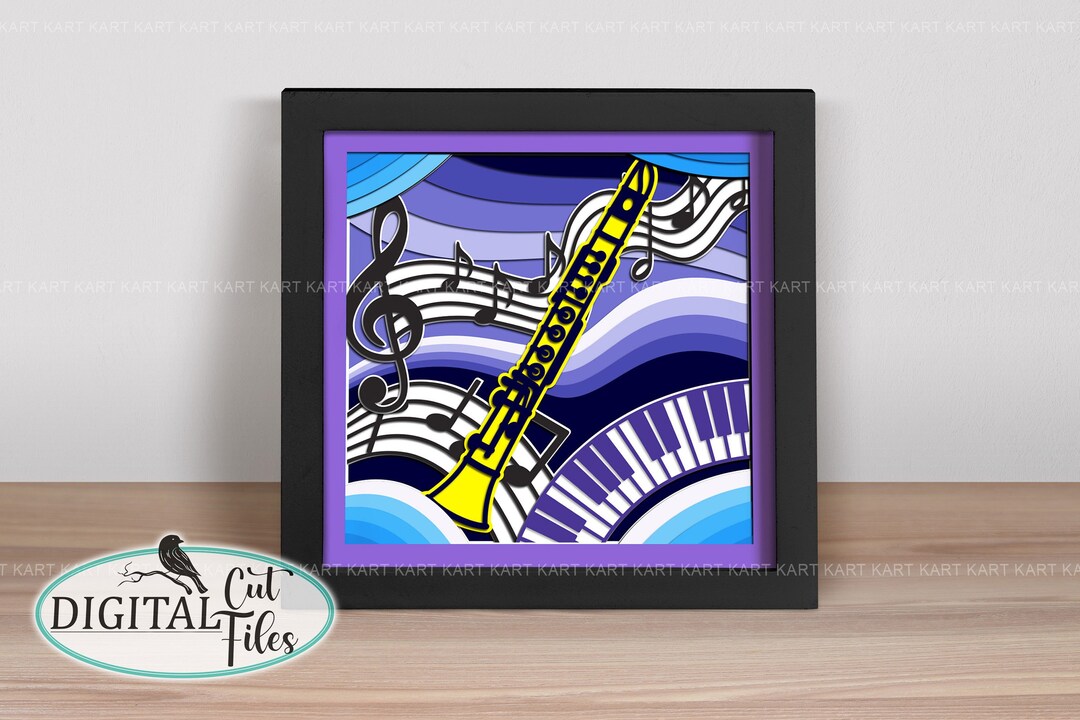 Music Clarinet Shadow Box Svg Cricut, Multilayered Svg, Layered Paper ...