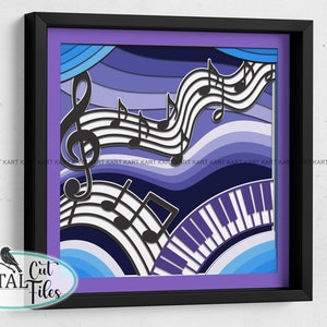 Music Shadow Box Svg Cricut, Piano Multilayered Svg, Layered Paper Art ...