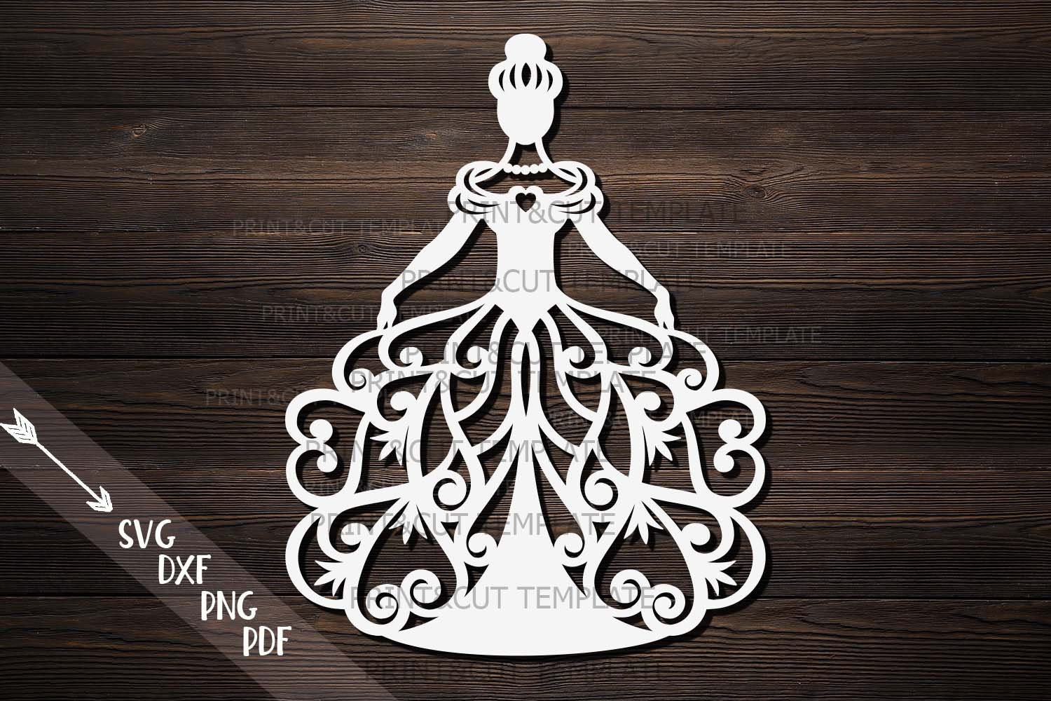 Bride Svg Princess Svg Glowforge File Floral Dress Topper - Etsy UK