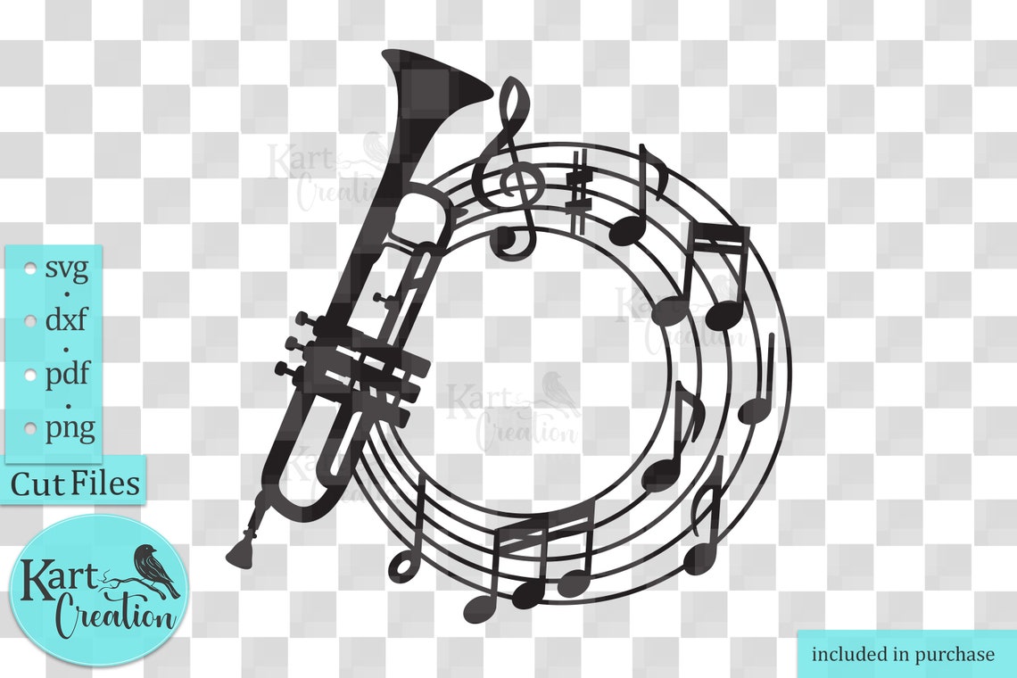 Trumpet Monogram Svg Trumpet Cut File Svg Trumpet Sign Svg | Etsy