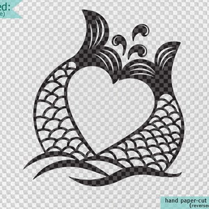 Mermaid Tails Heart Svg, Mermaid Tail Svg, Fish Tail Svg, Mermaid ...