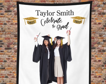 Gold Personalized College Graduation Backdrop 2022 Grad Sign | Etsy