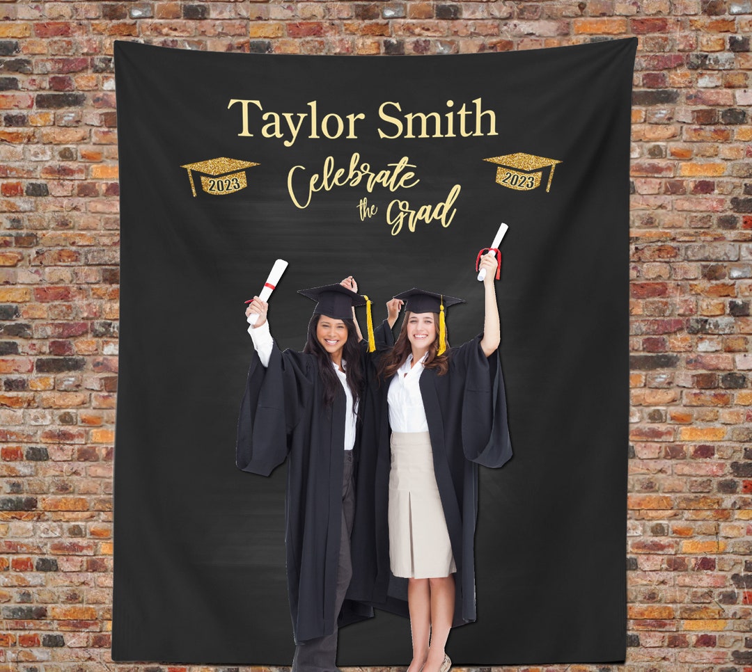 Personalized College Graduation Backdrop, Custom Grad Photo Booth ...