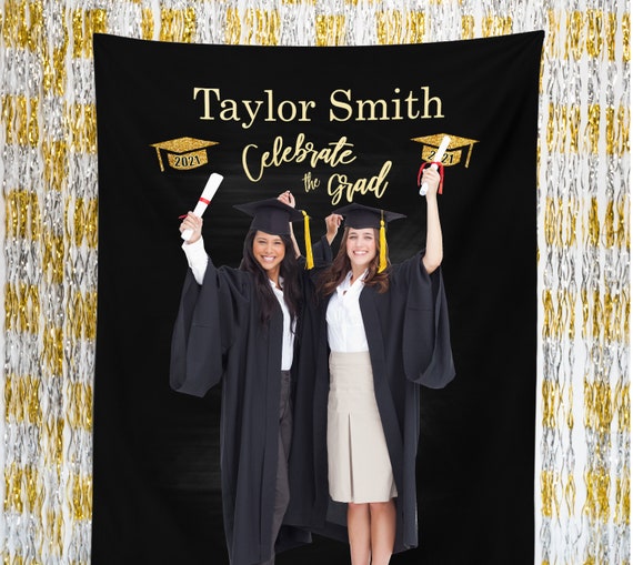 Personalized College Graduation Backdrop Custom Grad Photo | Etsy