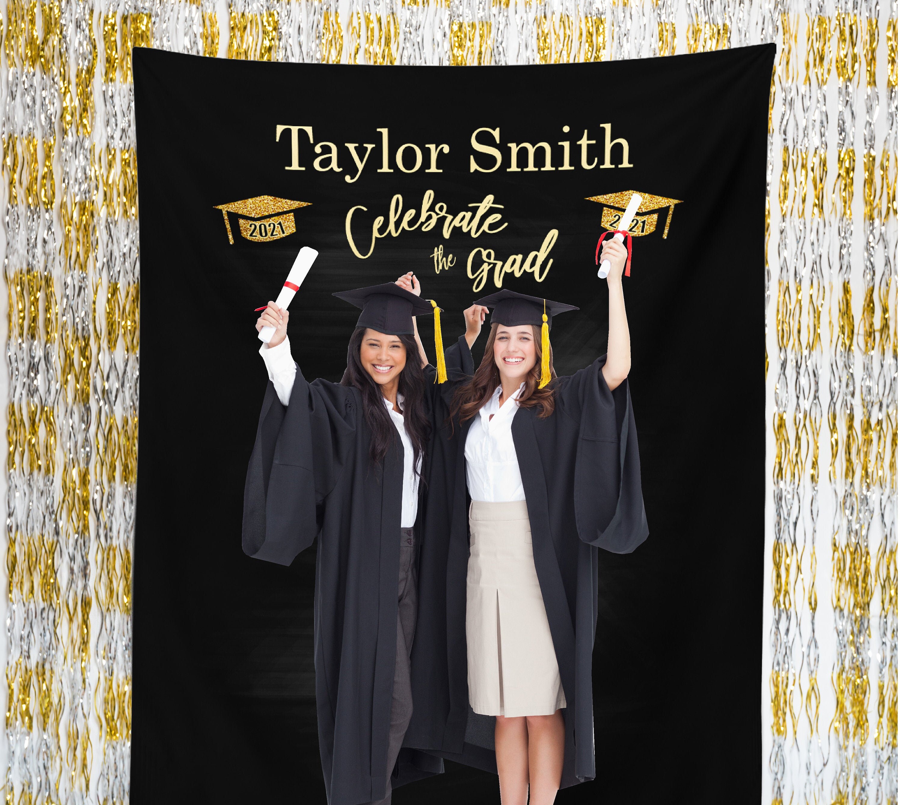Personalized College Graduation Backdrop Custom Grad Photo | Etsy