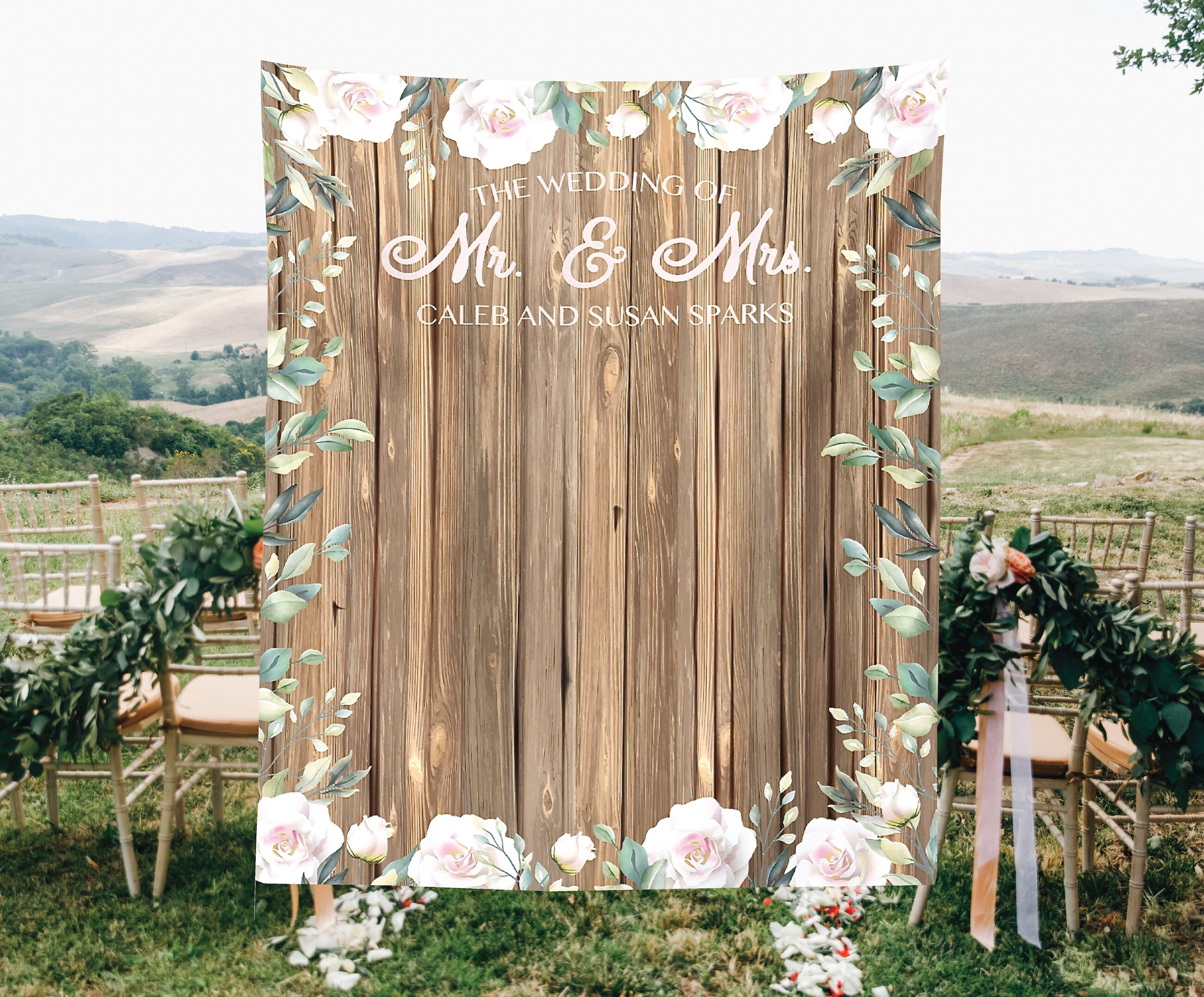 Rustic Wedding Backdrop Reception Floral Photo Booth | Etsy