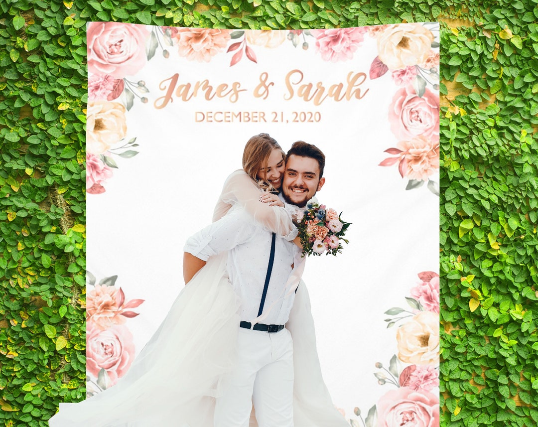 Custom Wedding Backdrop Photo Booth Personalized Bridal - Etsy
