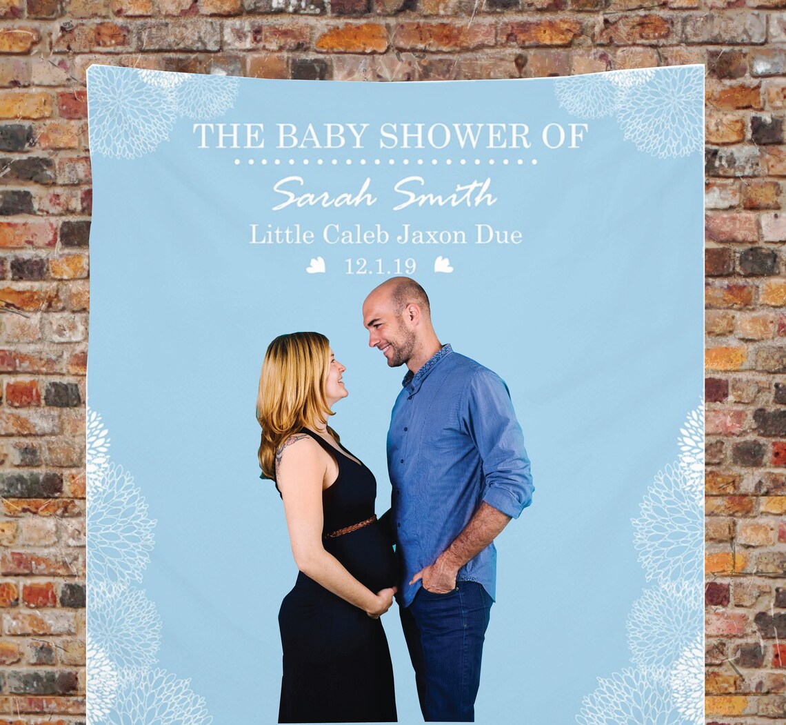 Blue Baby Shower Backdrop Custom Backdrop Customized Baby - Etsy