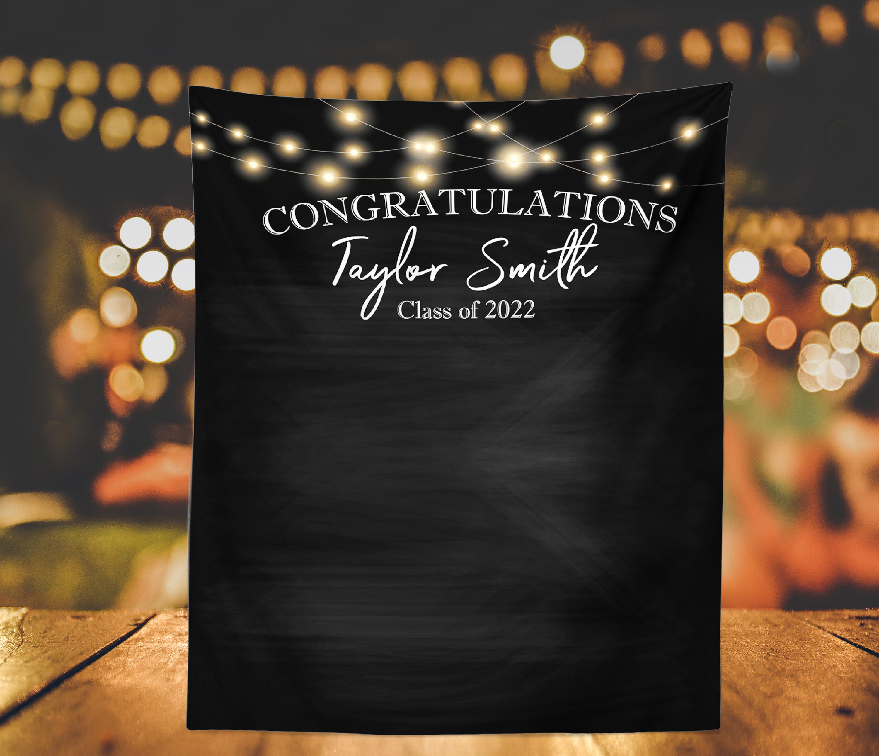 Paper & Party Supplies Twinkle String Lights Graduation Backdrop 2021 ...