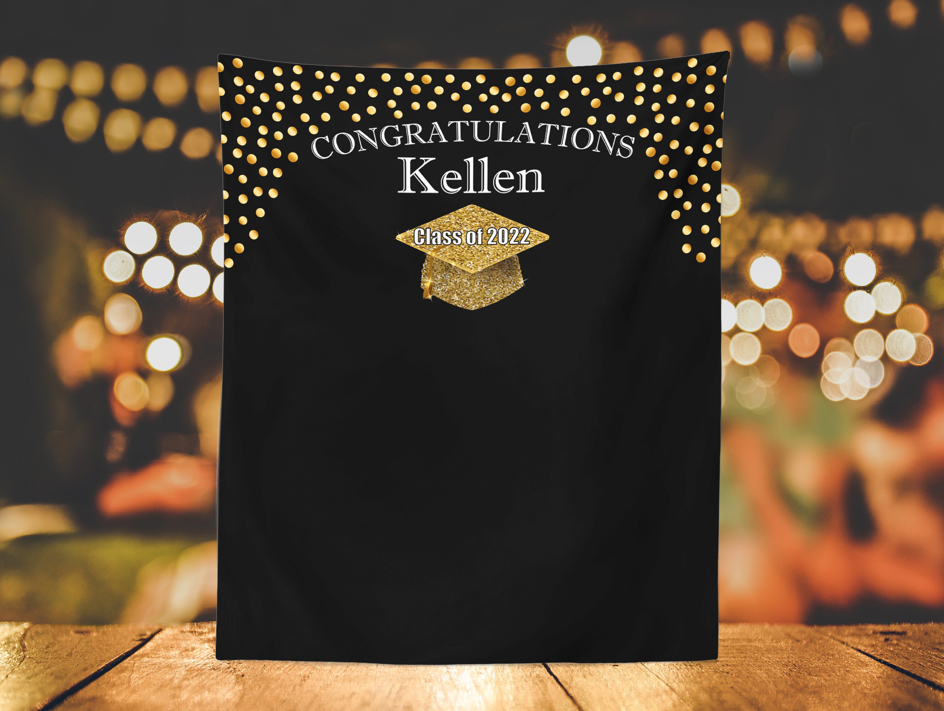 Gold Personalized College Graduation Backdrop 2022 Grad Sign - Etsy