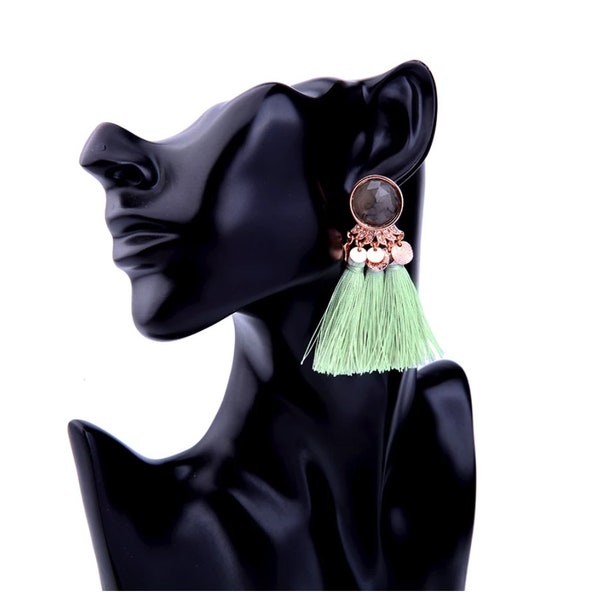 Light Green Earrings - Etsy