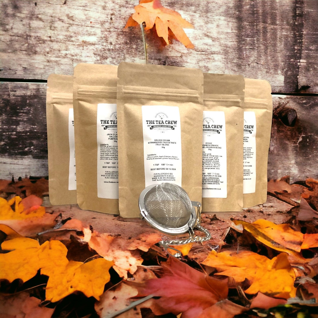 Fall Flavors Loose Tea Sampler Set With Infuser: Apple Crumble, Pumpkin ...
