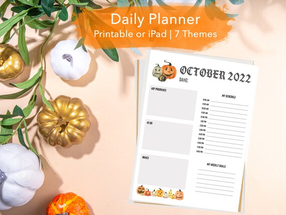 Halloween Daily Planner Printable Gothic Spooky Season - Etsy