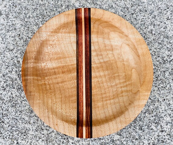 Maple Plate with Stripes — PF Woodturning