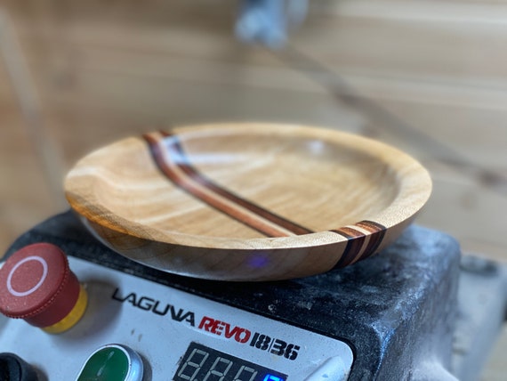 Maple Plate with Stripes — PF Woodturning