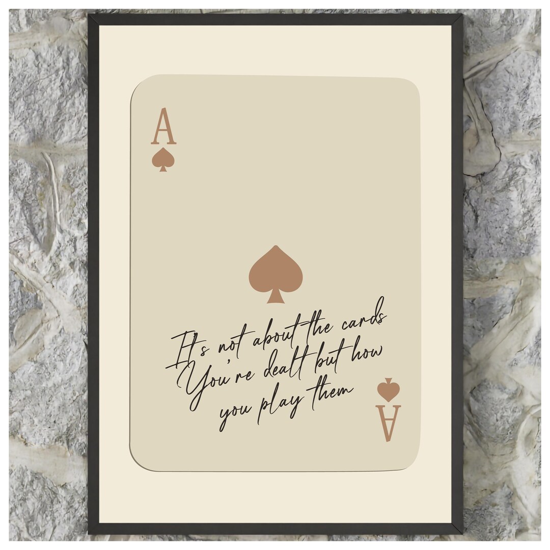 Digital Wall Art Print, Ace of Spades Playing Cards Wall Art, Home ...
