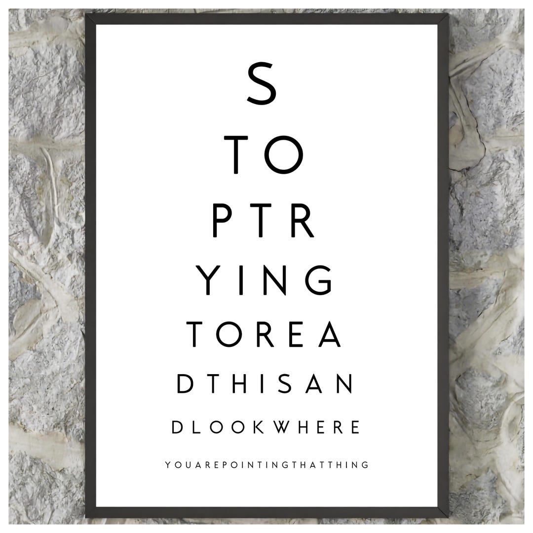 Digital Wall Art Print, Funny Eye Test Bathroom Print, Bathroom Decor ...